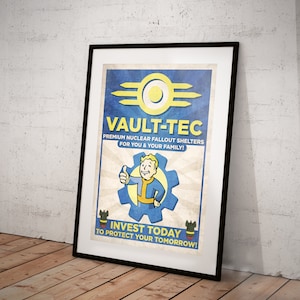 Fallout Game Poster Vault Tec Vault Boy Advert Gaming Print Home Decor ...