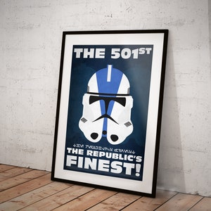 Star Wars Movie Poster Galactic Republic Propaganda Clone Trooper 501st ...