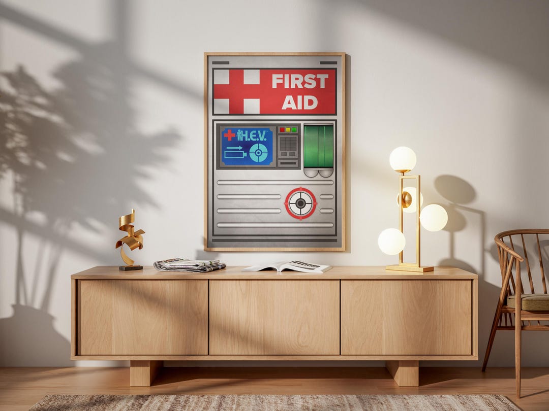 Half Life Poster: First Aid Station Black Mesa Gaming Retro Ad Home ...