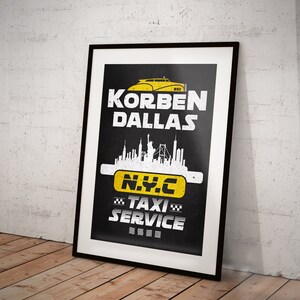 Fifth Element Movie Poster Korben Dallas Taxi Print - Home Decor Retro ...