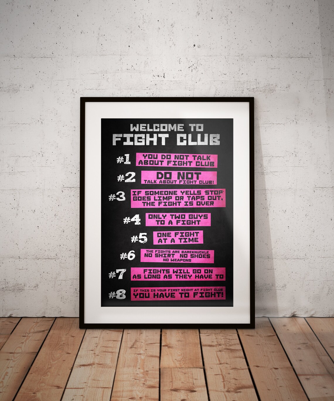 Fight Club Rules Movie Poster Print Home Decor Retro Ad Wall - Etsy