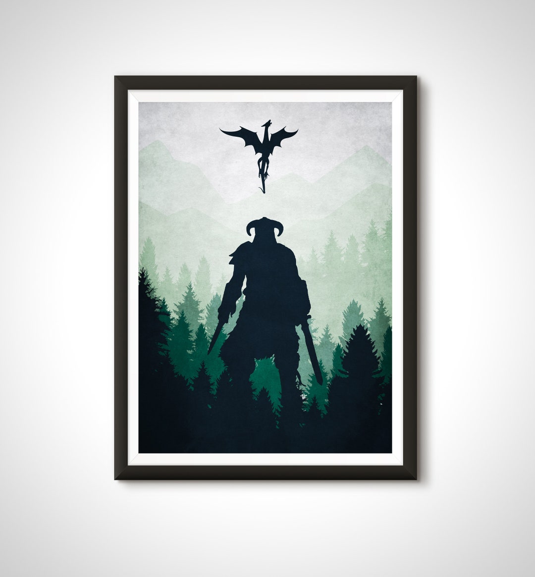 Elder Scrolls Skyrim Game Poster Dragonborn Gaming Print - Etsy México