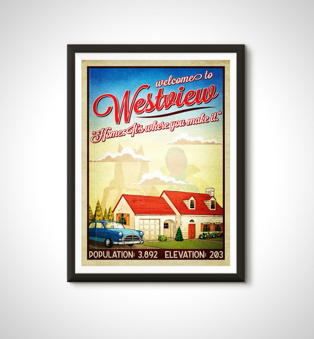 Wandavision TV Movie Poster Westview Retro Sign Print Marvel MCU Home ...