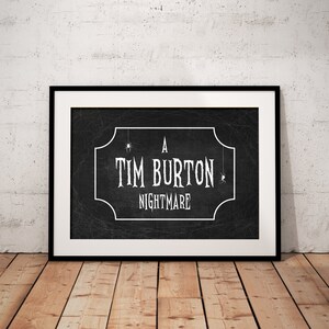 Written by Tim Burton Movie Poster Minimalist Print - Birthday Wedding ...