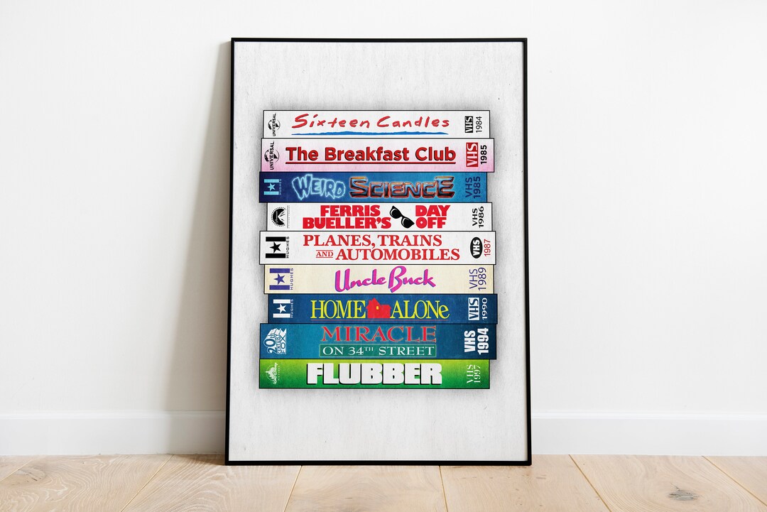 John Hughes Movie Poster Retro VHS Print - Birthday Wedding Anniversary ...