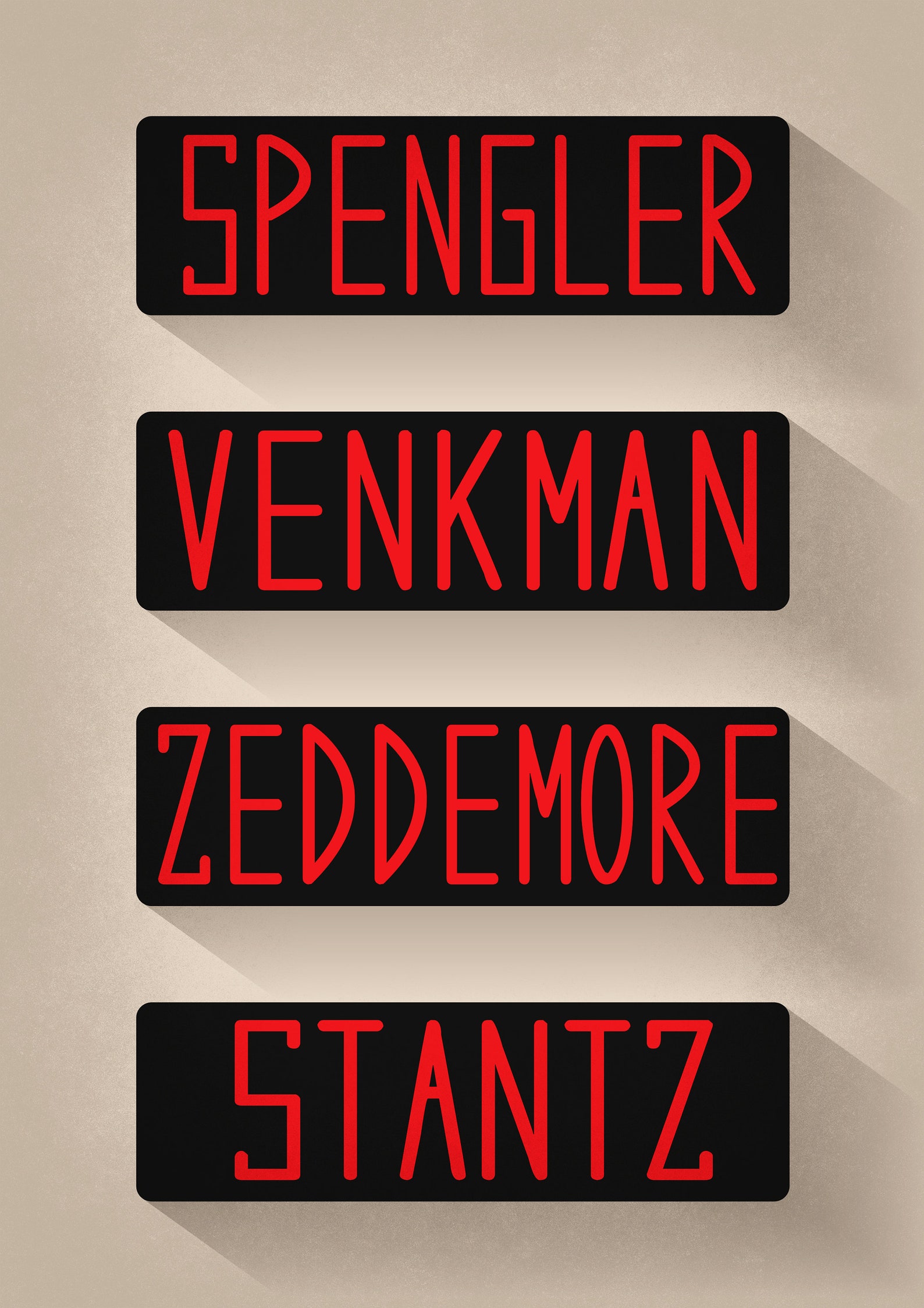 Ghostbusters Movie Poster Name Tags Venkman Spengler Stantz - Etsy