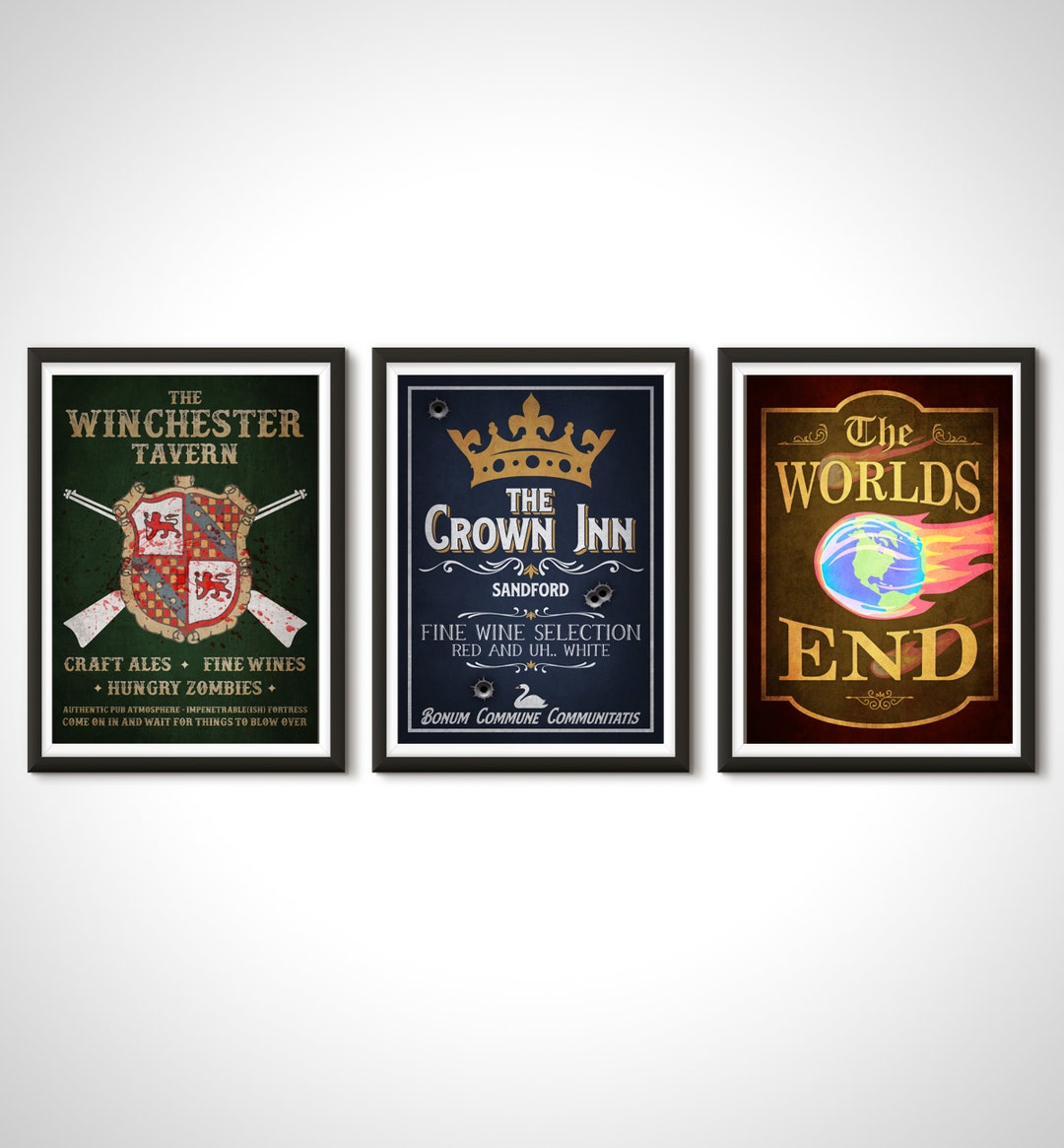 Cornetto Trilogy Bar Movie Poster Print Collection Shaun of the Dead ...