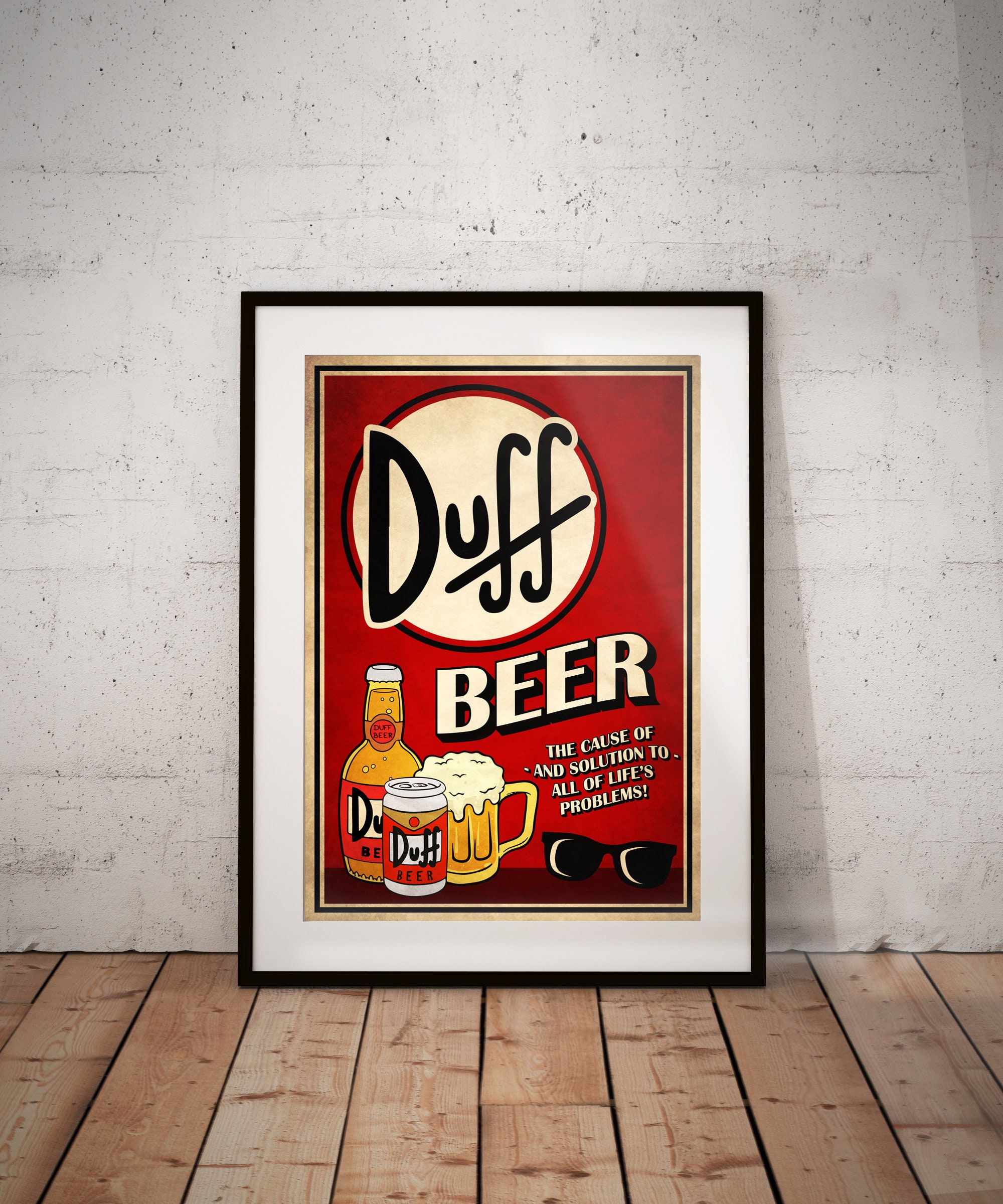 The Simpsons TV Movie Poster Duff Beer Ad Print Home Decor - Etsy UK