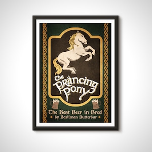 Prancing Pony Bar Sign Lord of the Rings Movie Poster Print Middle ...