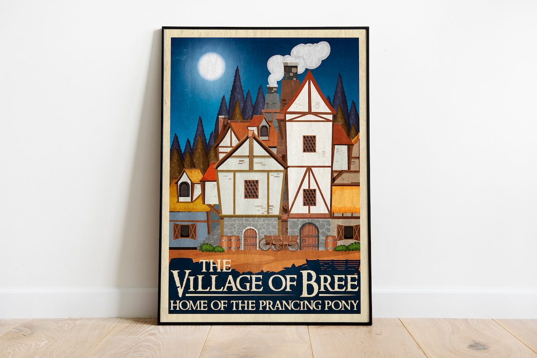 Lord of the Rings Poster Retro Travel Print Postcard - Bree Prancing ...
