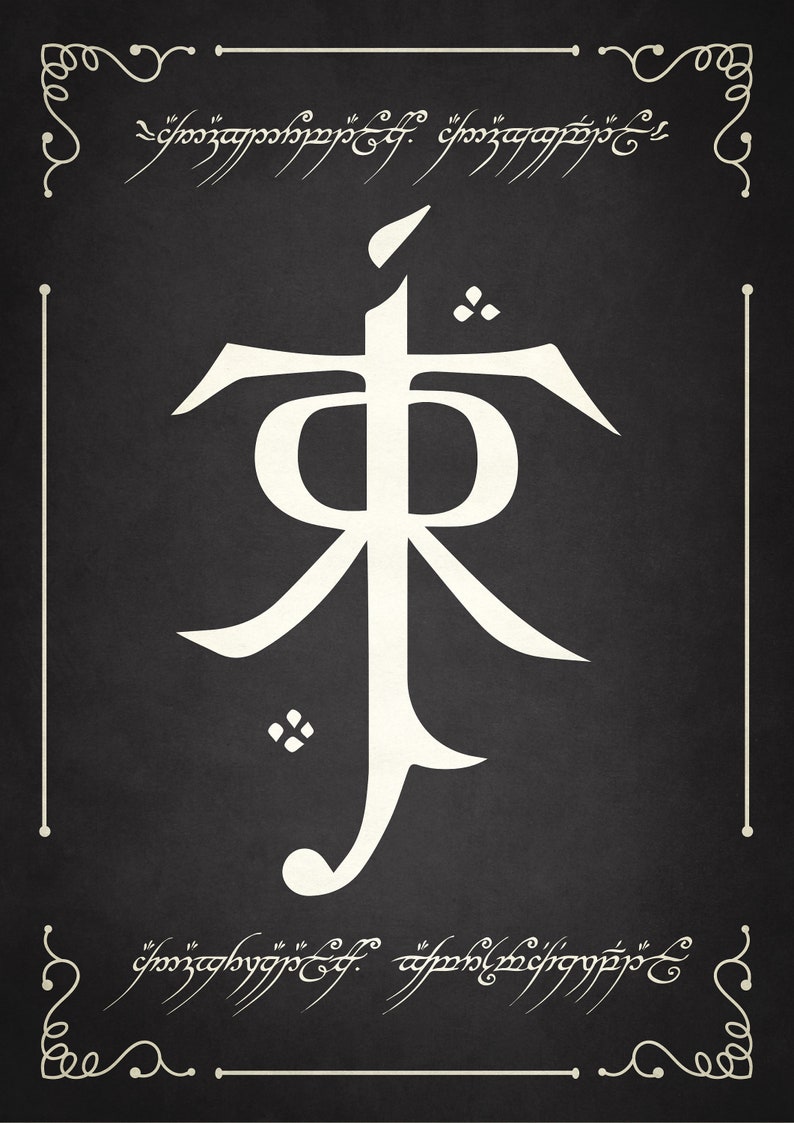 Lord of the Rings Movie Poster Tolkien Symbol Print LOTR - Etsy