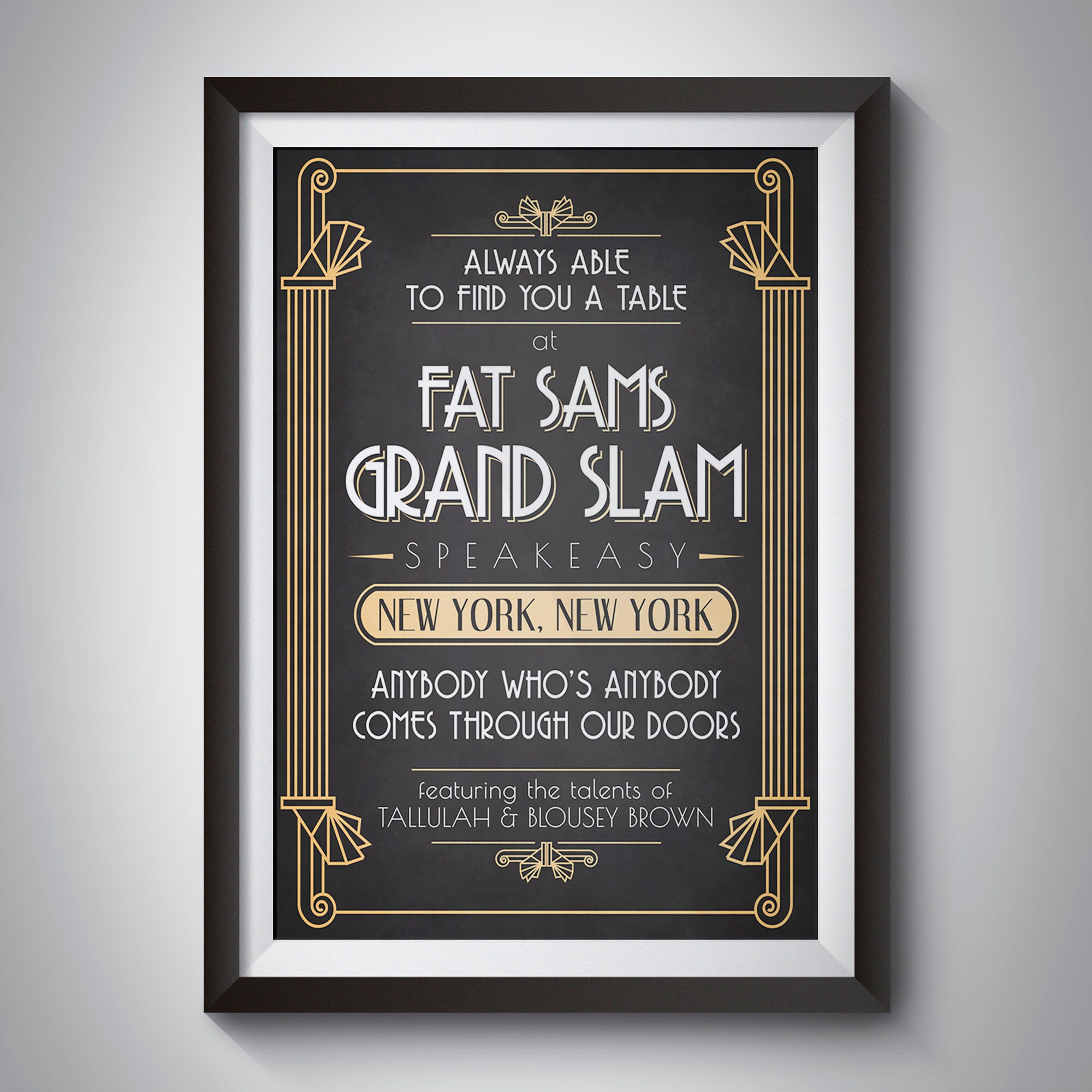 Fat Sam's Grand Slam Bar Sign Bugsy Malone Movie Poster - Etsy