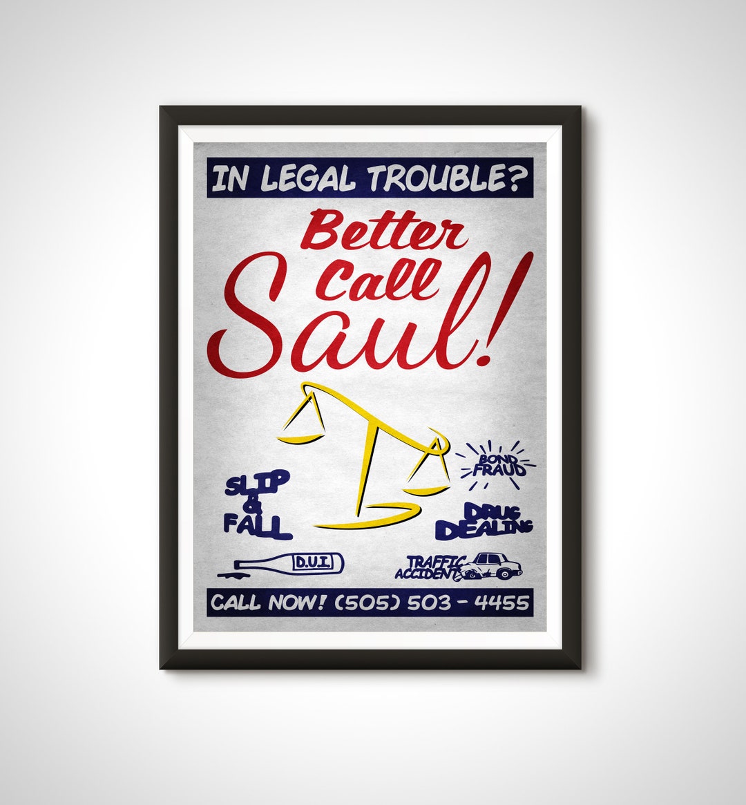 Better Call Saul TV Show Movie Poster Saul Goodman Advert Print ...