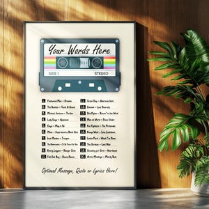 Custom Poster: Personalized Mixtape Cassette Tape Wall Art Home Decor ...