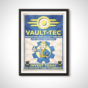 Fallout Game Poster Vault Tec Vault Boy Advert Gaming Print Home Decor ...