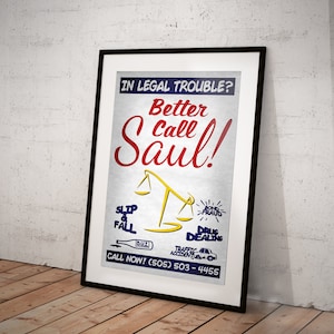 Better Call Saul TV Show Movie Poster Saul Goodman Advert Print ...