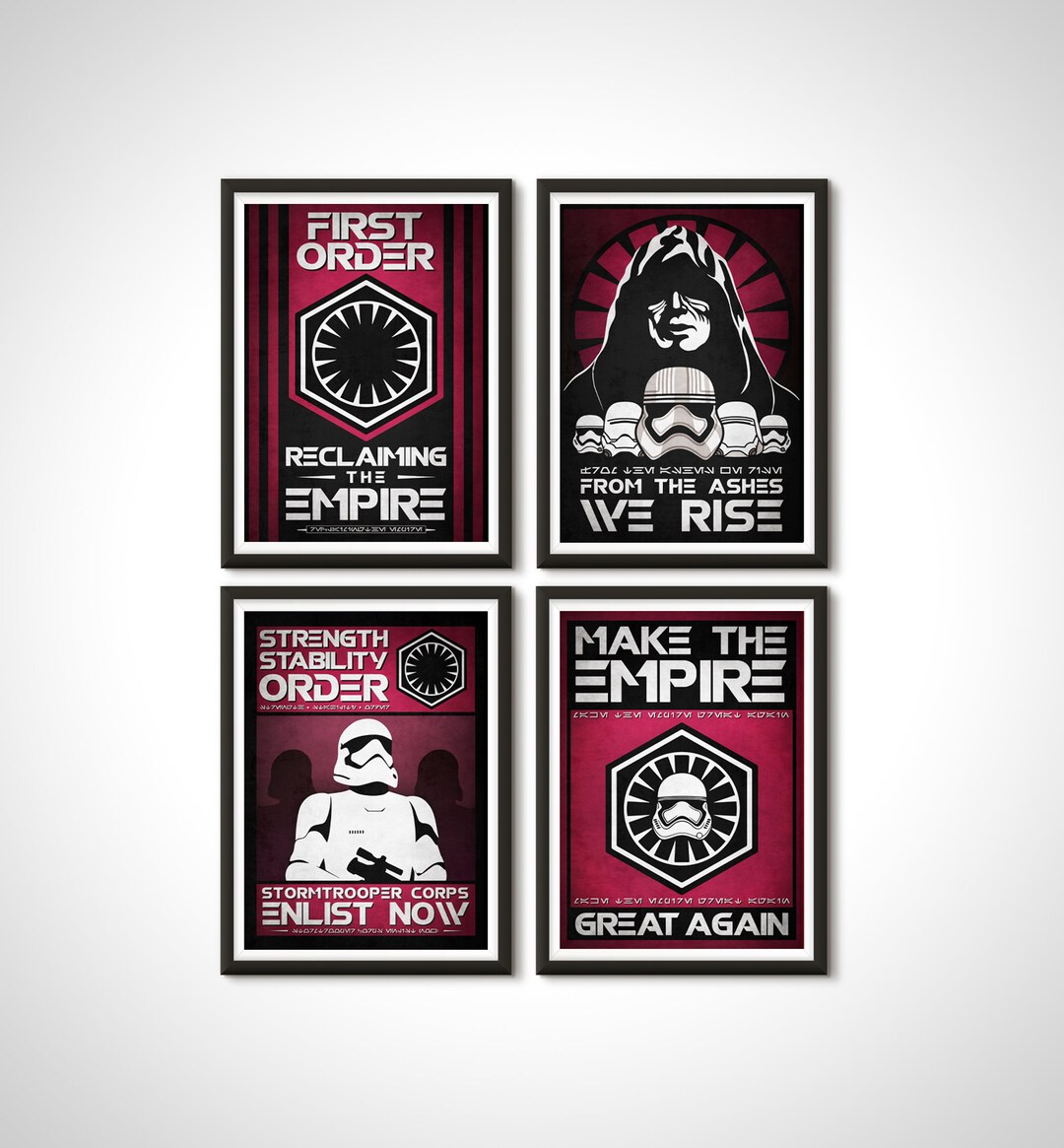 Star Wars Movie Poster First Order Propaganda Print Collection - Star ...