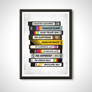 Personalised Custom VHS Video Tape Print Poster - Favourite Movies ...