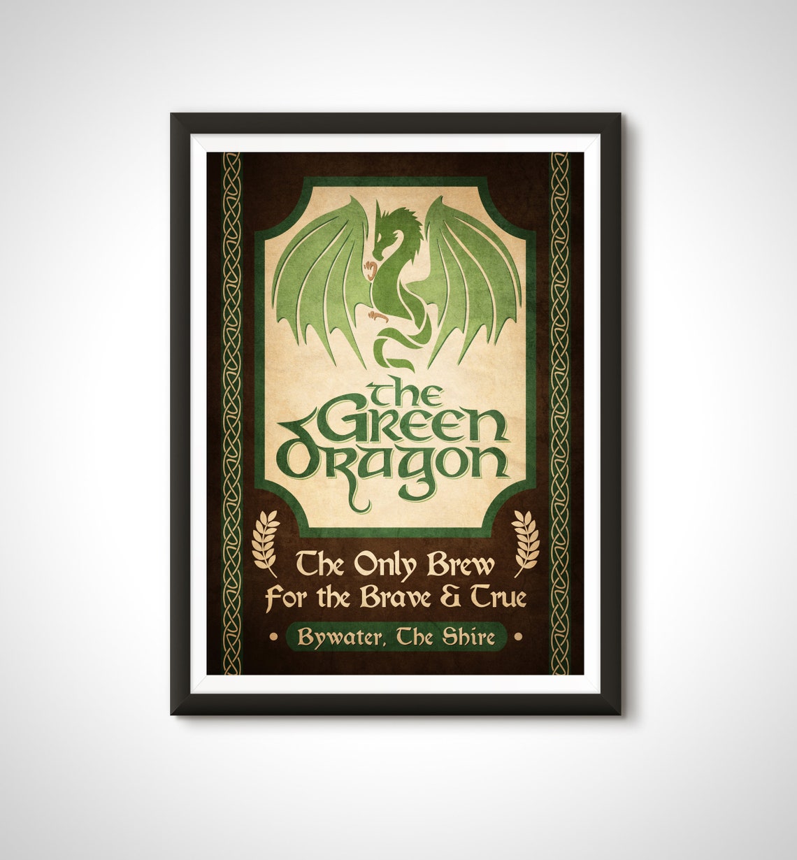 Green Dragon Bar Sign Lord of the Rings Movie Poster Print - Etsy UK