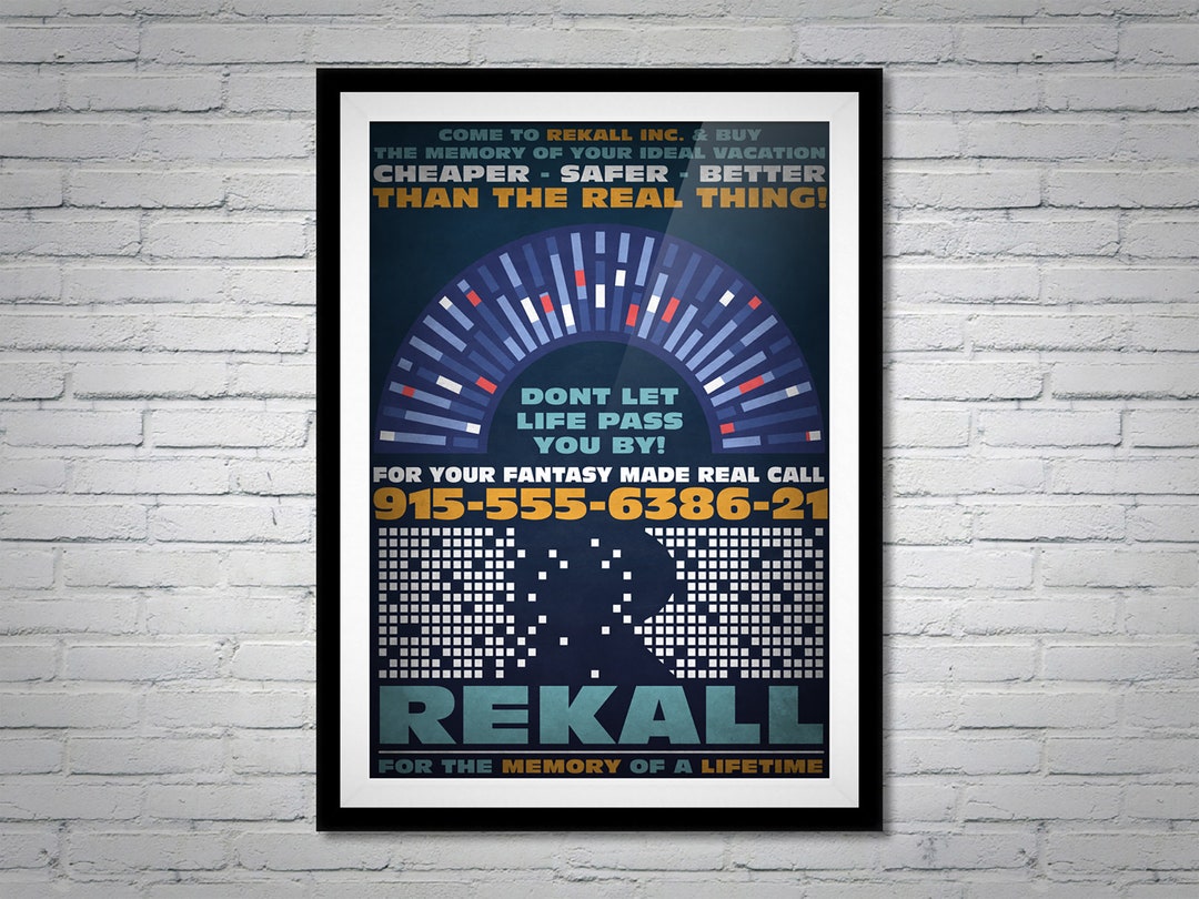 Total Recall Movie Poster 80's Rekall Advert Print Home - Etsy