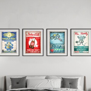 Fallout Game Poster Vault Tec Vault Boy Advert Gaming Print Home Decor ...