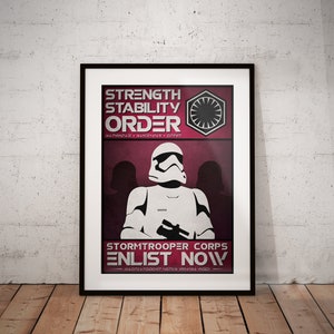 Star Wars Movie Poster First Order Propaganda Stormtrooper Recruitment ...