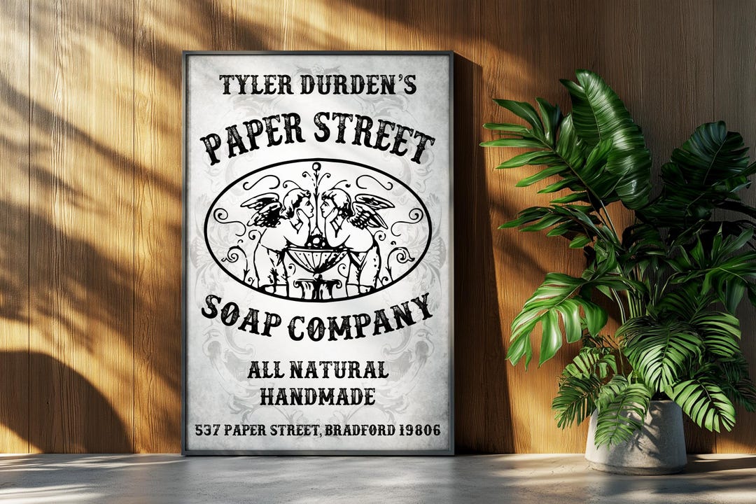 Fight Club Movie Poster: Tyler Durden Soap Retro Ad Home Decor Wall Art ...