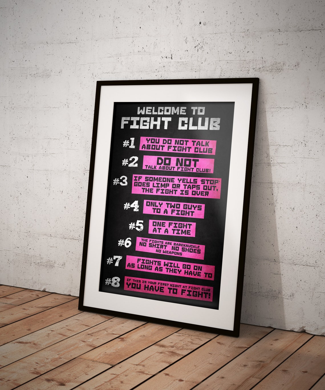 Fight Club Rules Movie Poster Print Home Decor Retro Ad Wall - Etsy