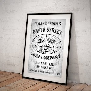 Fight Club Movie Poster Tyler Durden Soap Advert Print - Home Decor ...