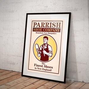 Jumanji Movie Poster Parrish Shoe Company Print - Home Decor Vintage Ad ...