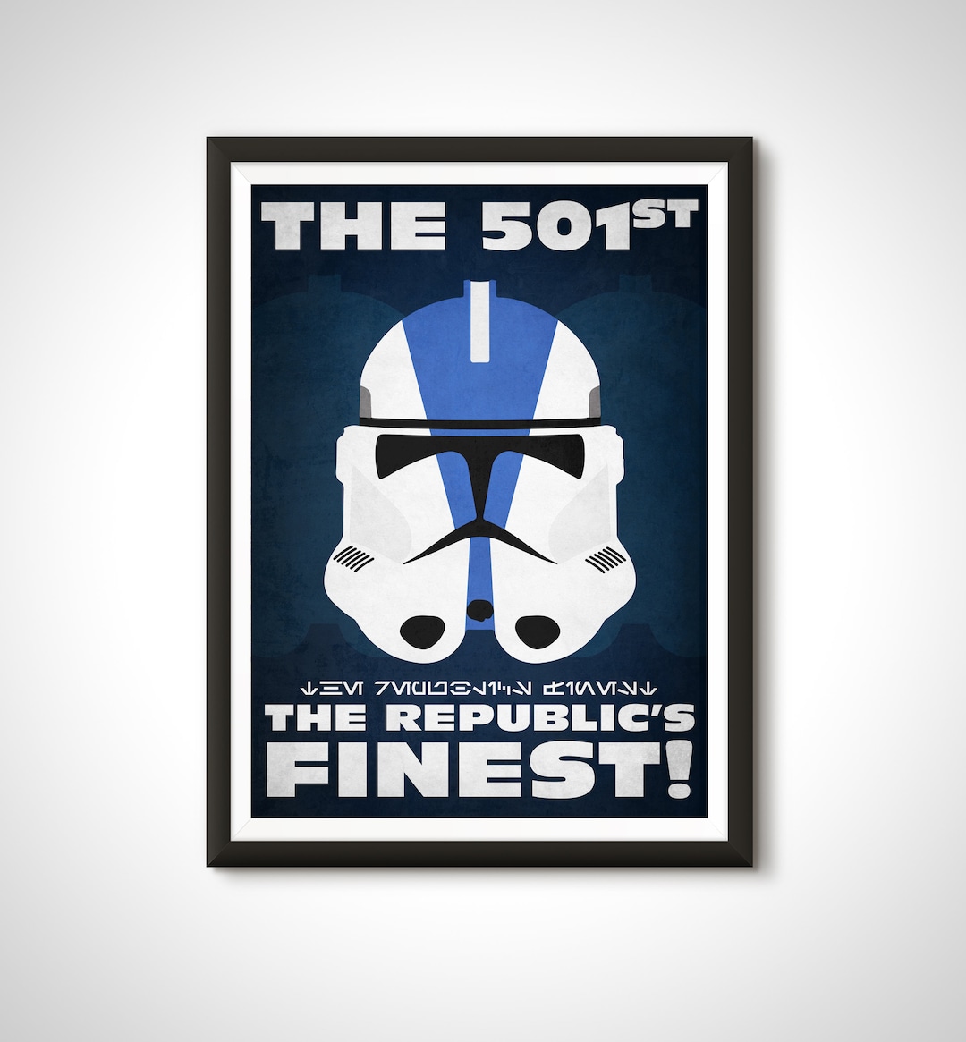 Star Wars Clone Wars Propaganda Movie Poster: 501st Retro Ad Wall Art ...