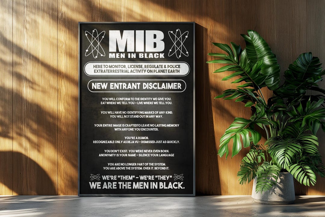Men in Black Movie Poster: MIB Recruitment Will Smith Retro Ad Home ...