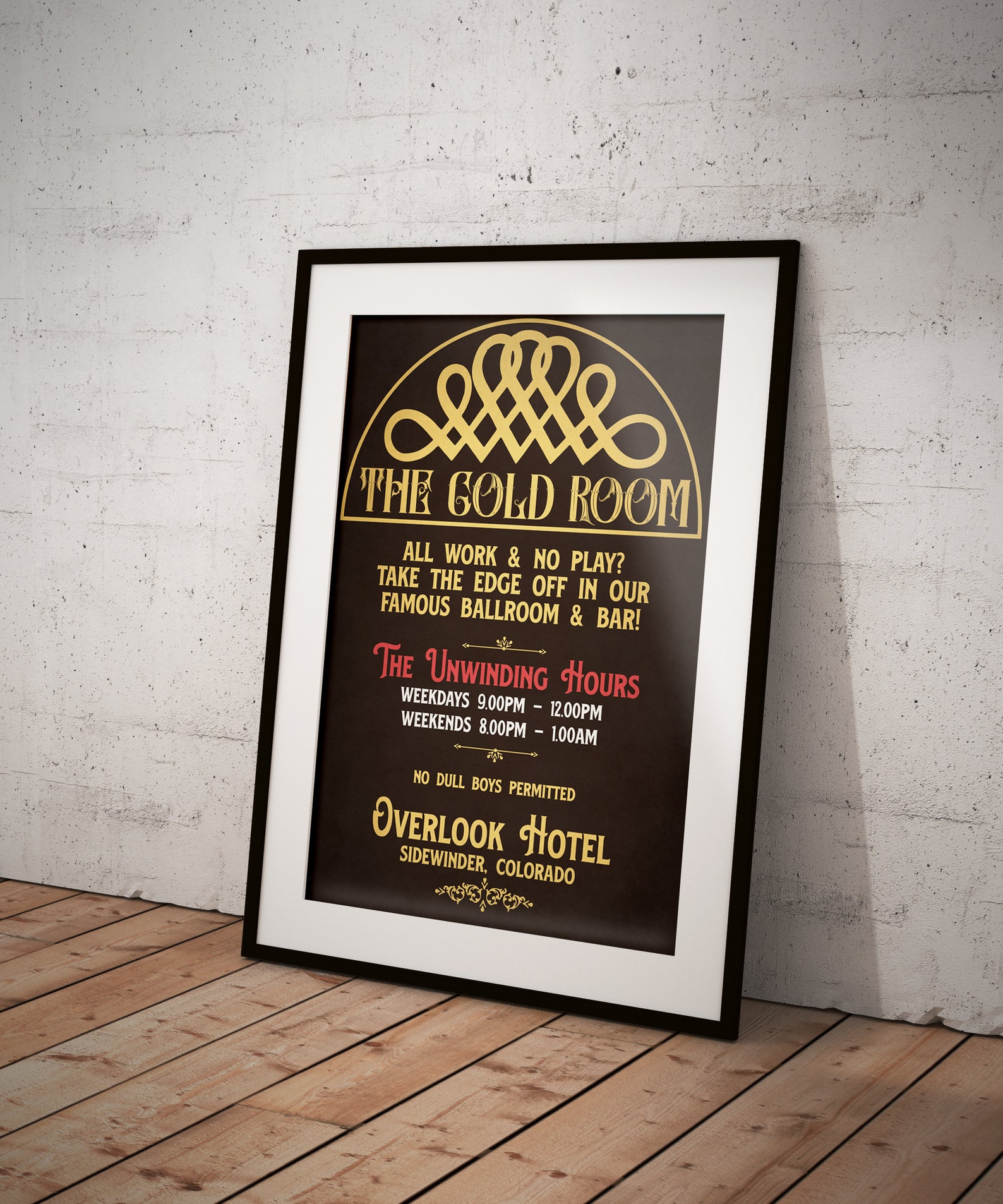 Overlook Hotel Bar Sign the Gold Room the Shining Movie Poster - Etsy UK