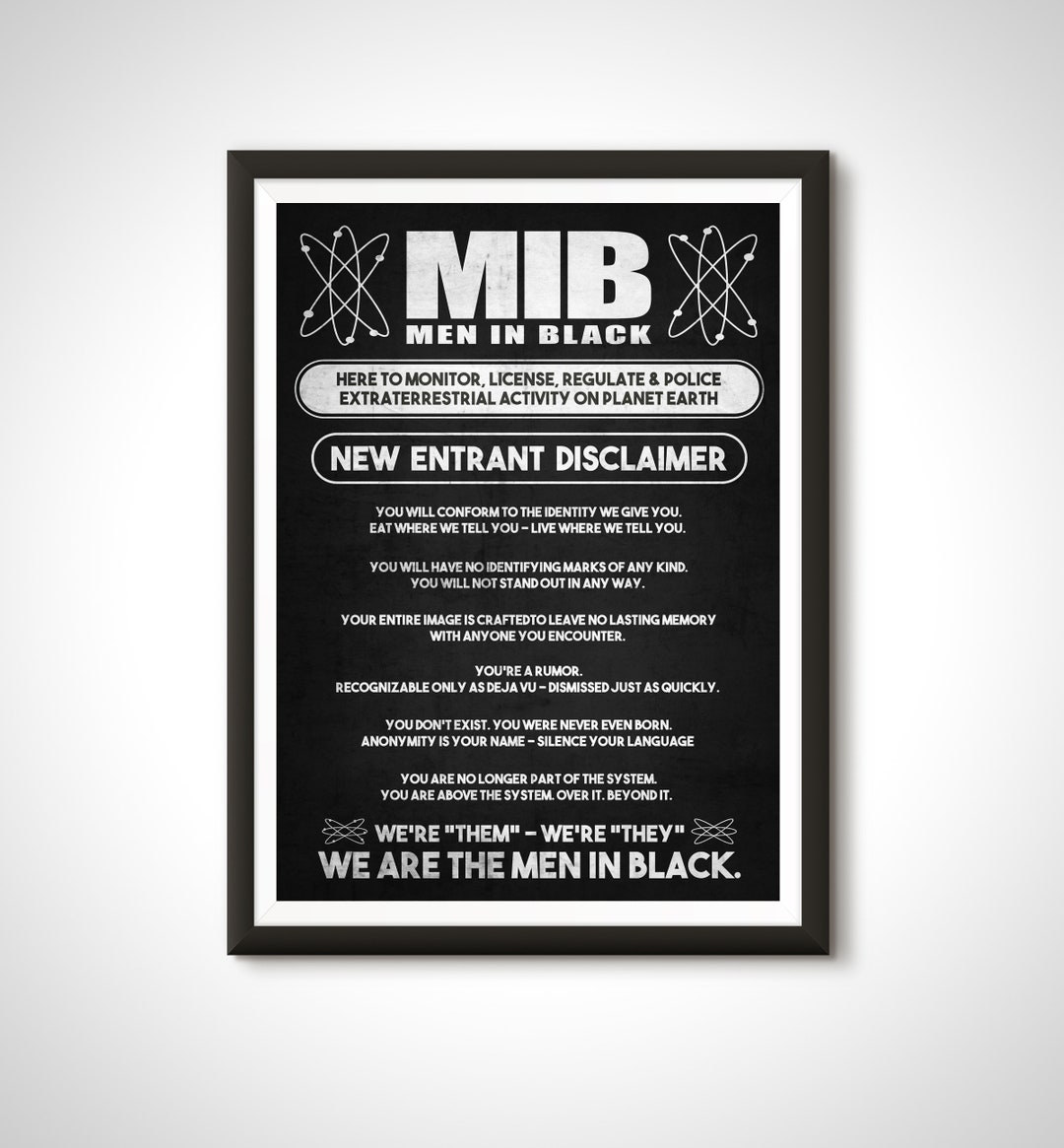Men in Black Movie Poster Recruitment Ad Print - Home Decor Retro Ad ...