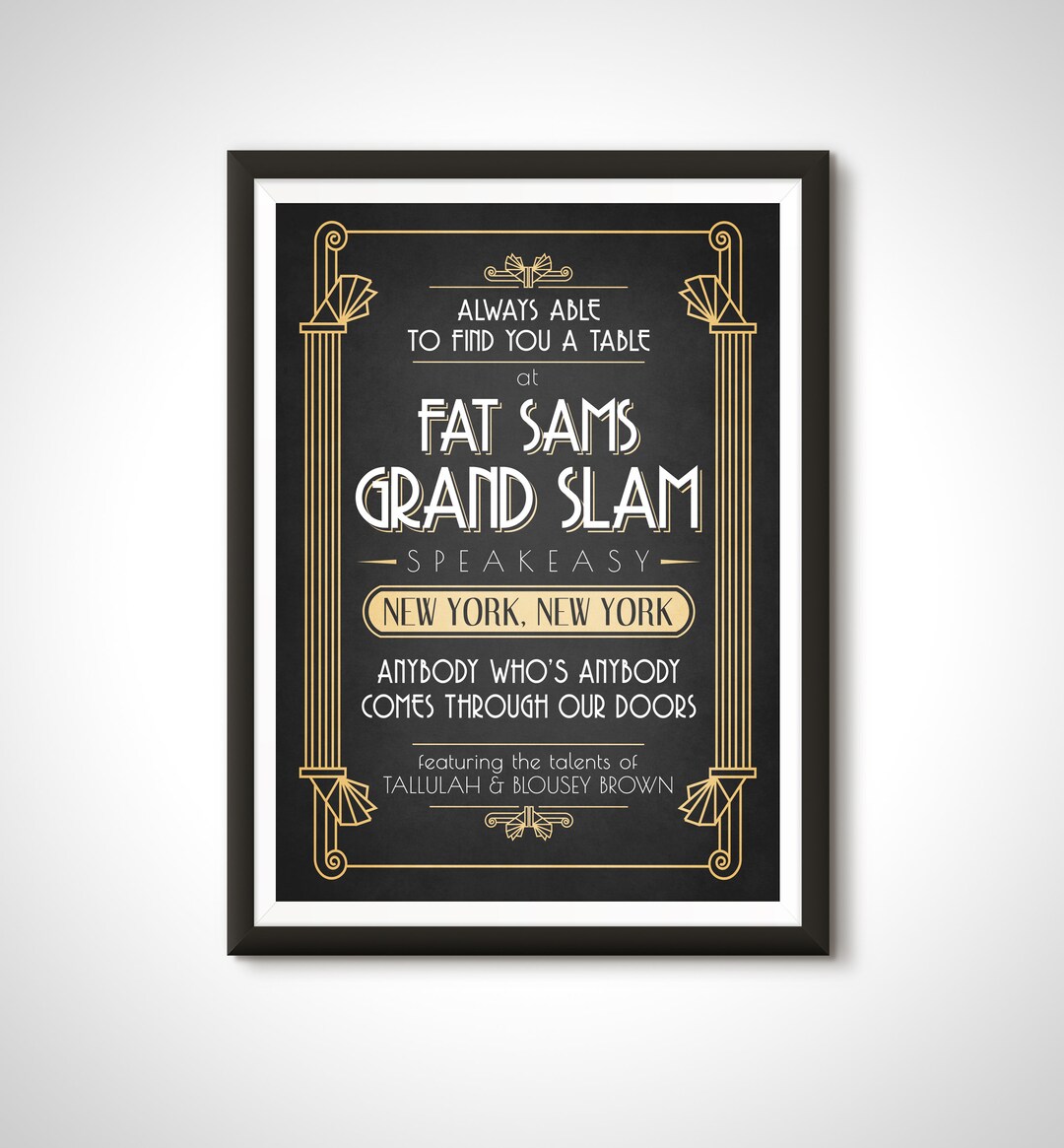 Fat Sam's Grand Slam Bar Sign Bugsy Malone Movie Poster Print - Home ...