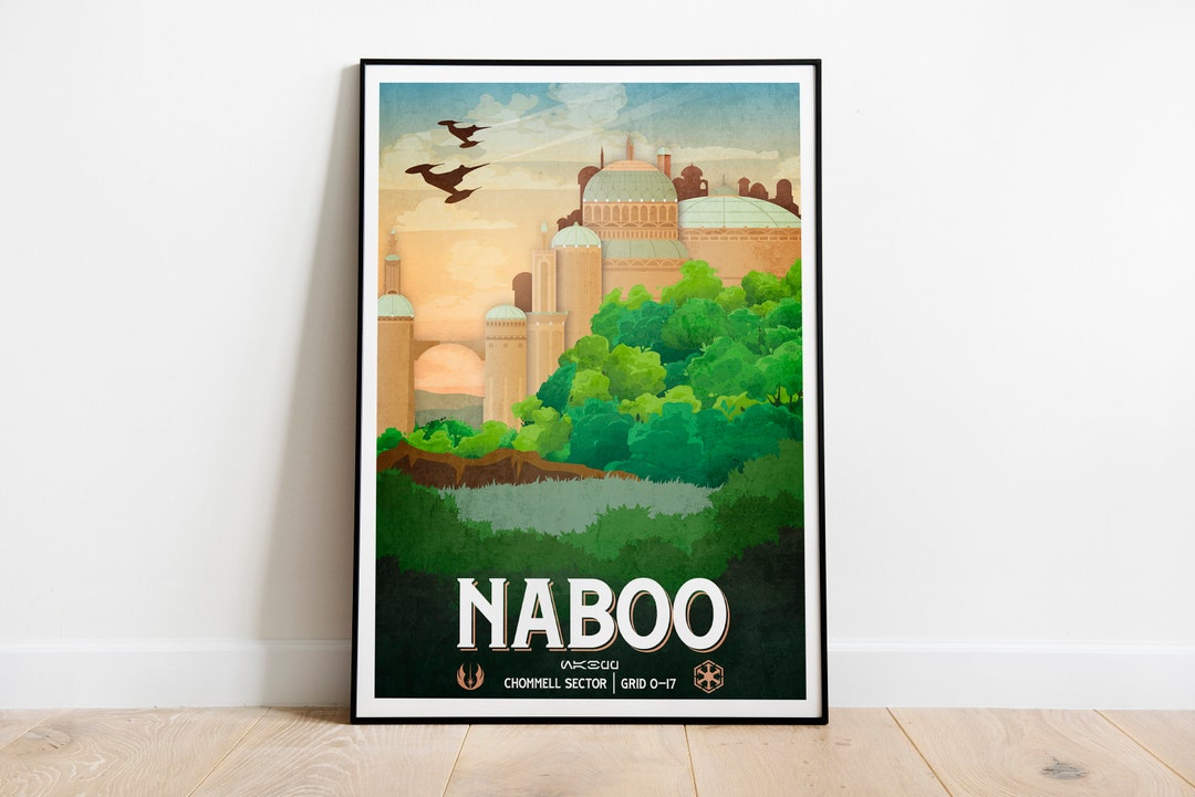 Star Wars Poster Retro Travel Print Postcard - Naboo - Birthday Wedding ...