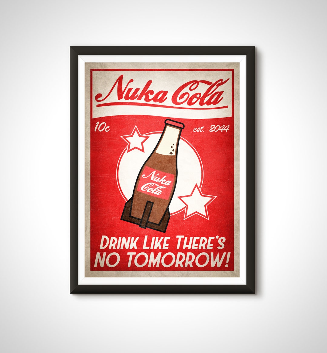 Fallout Game Poster Nuka Cola Vault Boy Advert Gaming Print Home Decor ...