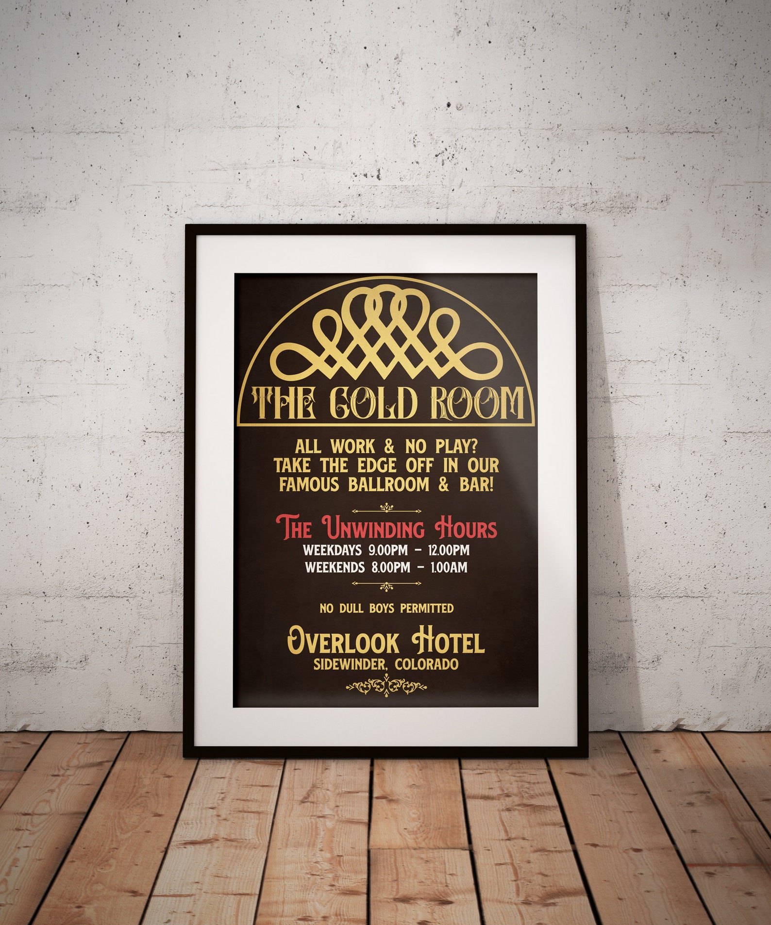 Overlook Hotel Bar Sign the Gold Room the Shining Movie Poster - Etsy UK