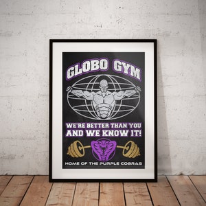 Dodgeball Movie Poster Globo Gym Print - Home Decor Retro Ad Fitness ...
