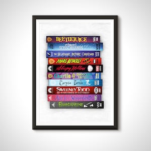 Tim Burton Movie Poster Retro VHS Print - Birthday Wedding Anniversary ...