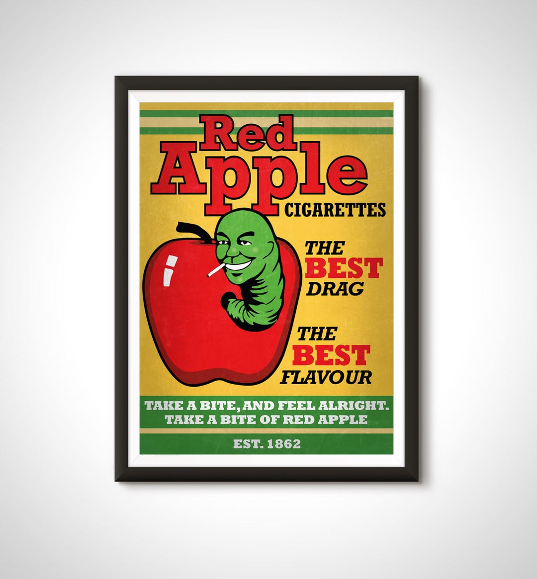 Red Apple Cigarettes Poster: Tarantino Movie Print, Retro Ad - Etsy