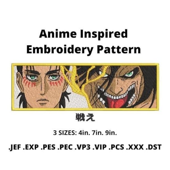 Embroidery File Anime Inspired Embroidery Instant Download | Etsy