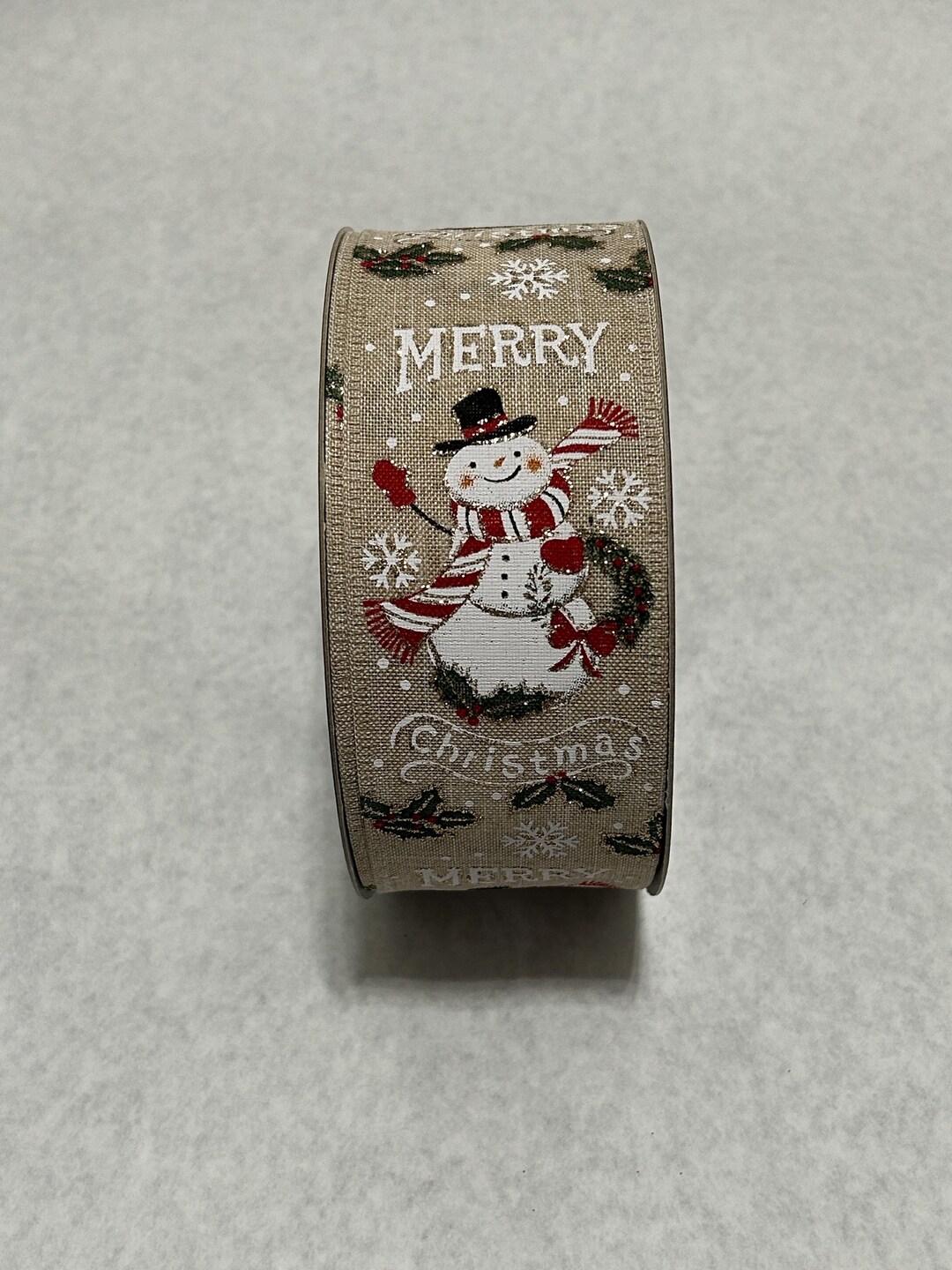Snowman Wired Ribbon, 2.5” Christmas Ribbon, Snowman Wired Ribbon, 2.5 ...