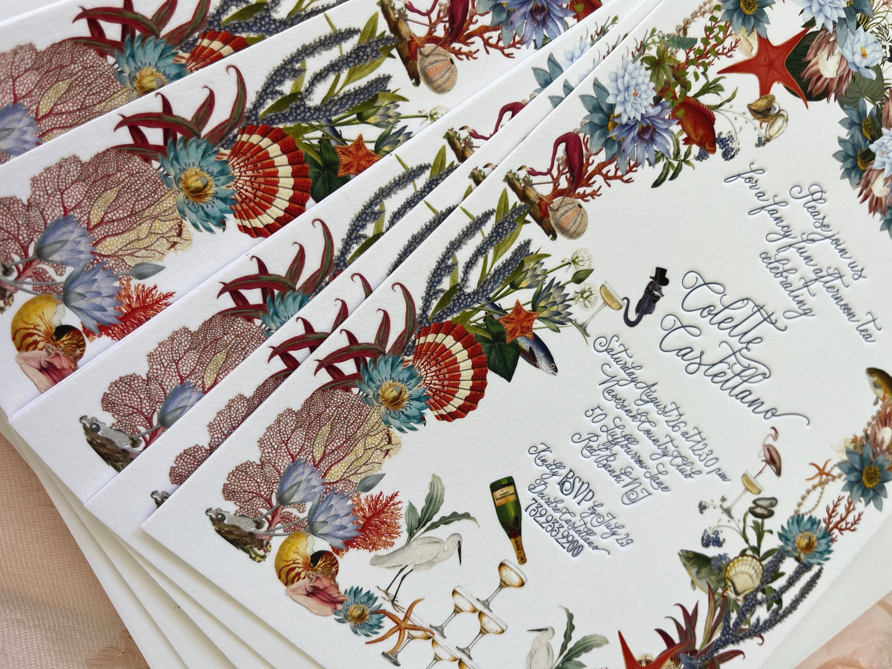 Blank Invitations Under the Sea Disco Garden With Silver Disco Ball ...