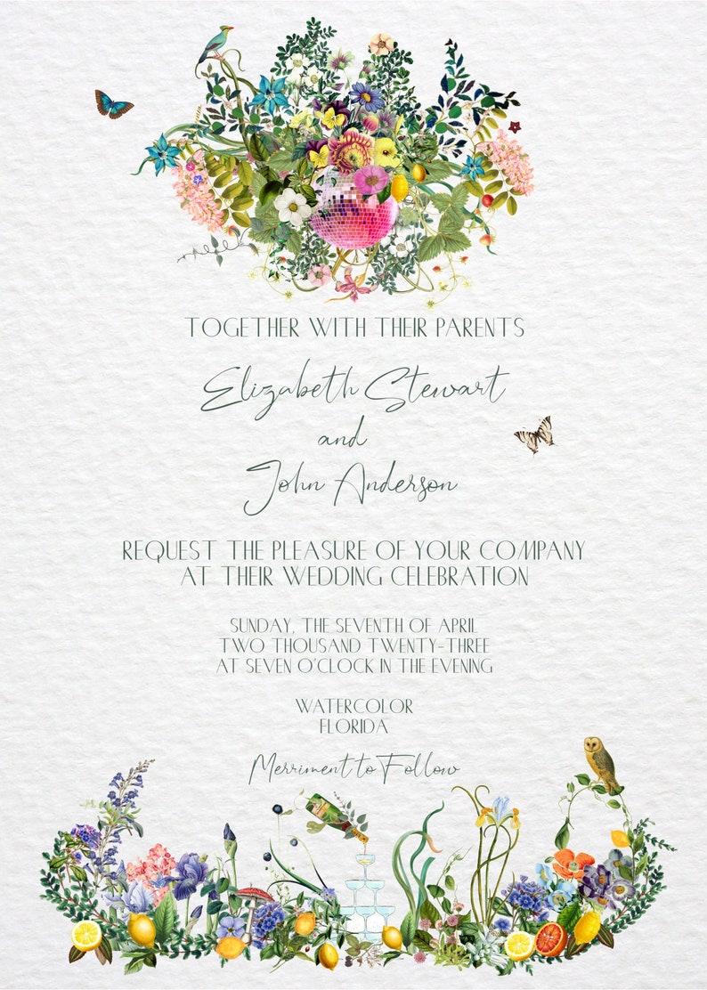 Blank Invitations Canva Template for Wedding Invitation and RSVP With ...