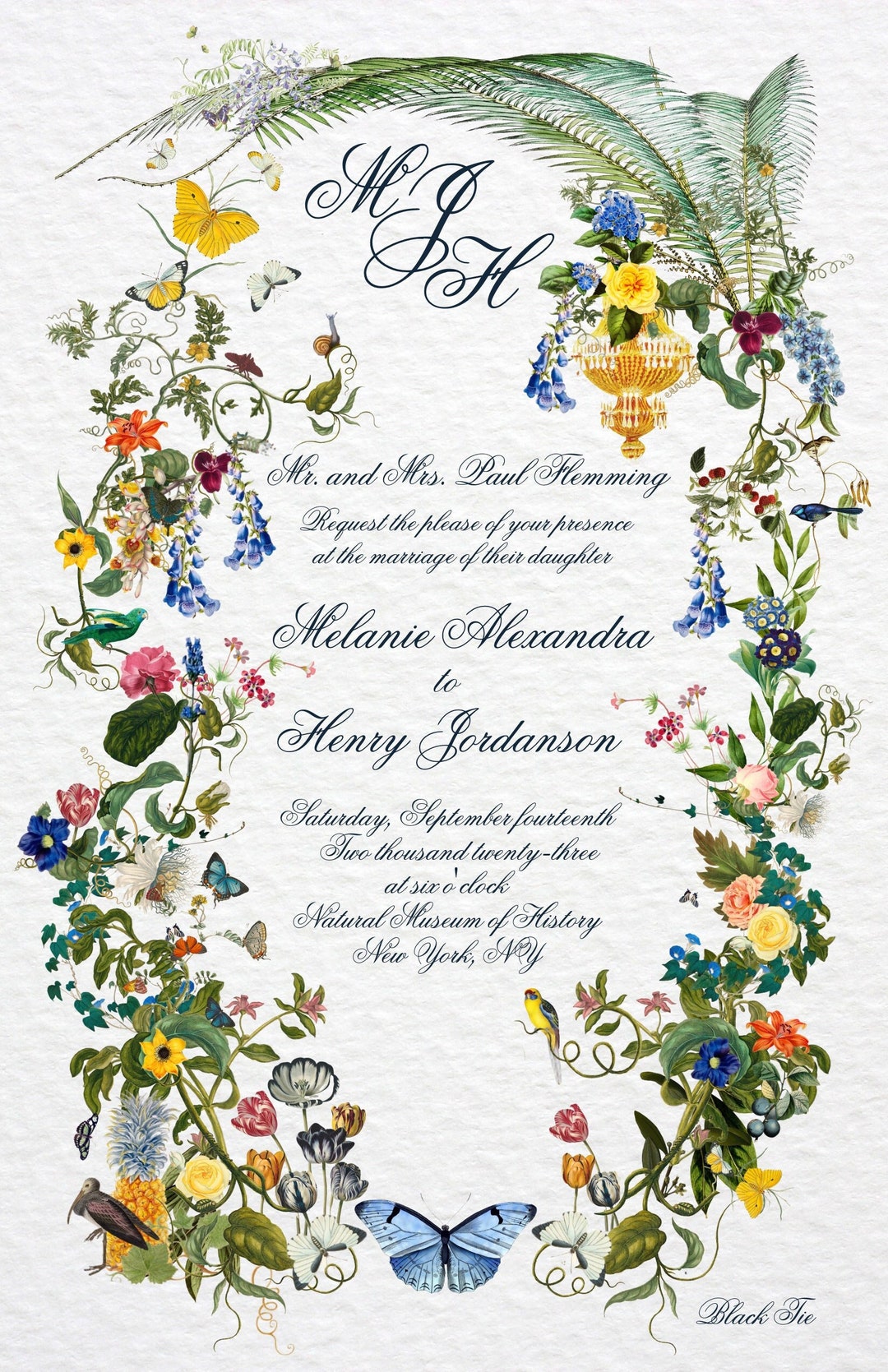 Wedding Save the Date | Daisy Chain of Love With Ivy & Butterflies ...