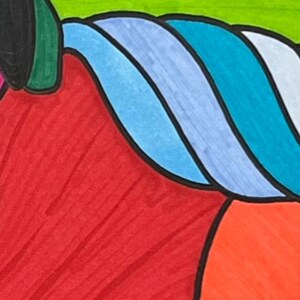 Multi-colored Horse in the Greens - Etsy