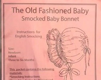 Baby Bonnet Sewing Pattern / Smocked Baby Bonnet Pattern / Traditional ...