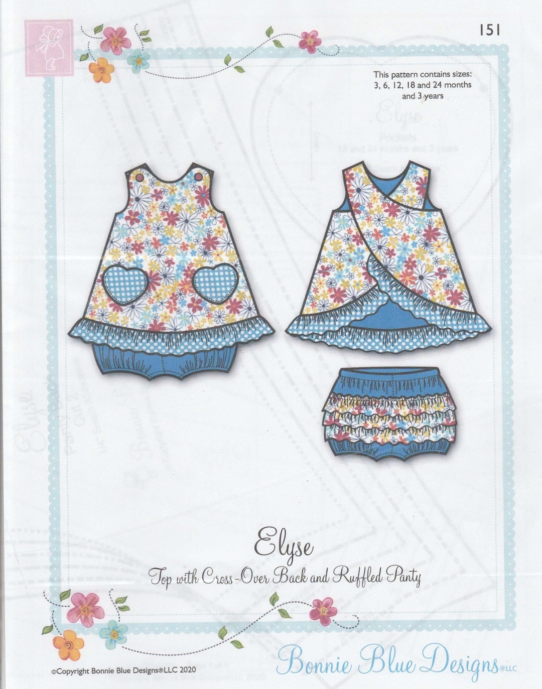 Bonnie Blue - Elyse Sewing Pattern - Etsy