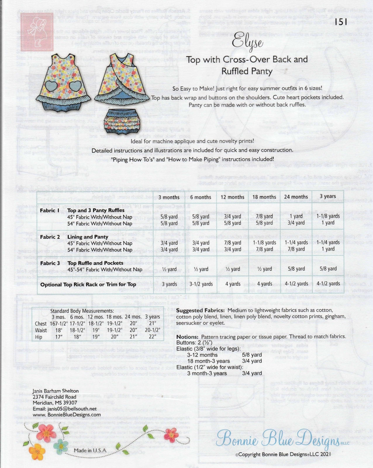 Bonnie Blue - Elyse Sewing Pattern - Etsy